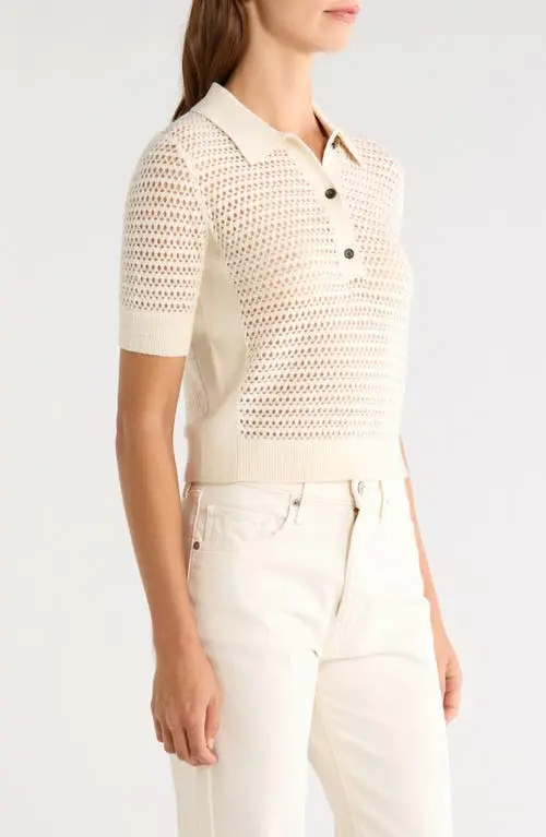 Maria Mcmanus Open Knit Recycled Cashmere & Organic Cotton Polo Sweater