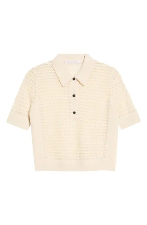 Maria Mcmanus Open Knit Recycled Cashmere & Organic Cotton Polo Sweater