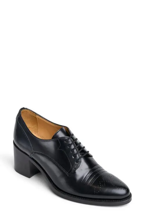 THE OFFICE OF US Miss Button Midheel Oxford - Black