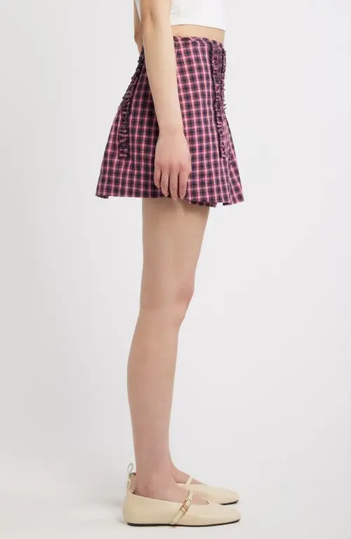 DAMSON MADDER Glinda Checked Ruffled Miniskirt