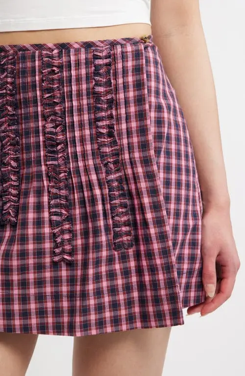 DAMSON MADDER Glinda Checked Ruffled Miniskirt