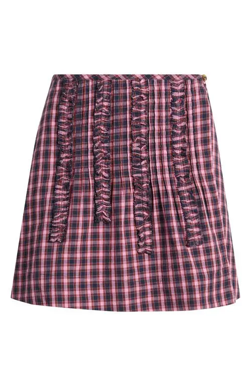 DAMSON MADDER Glinda Checked Ruffled Miniskirt