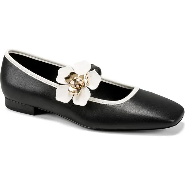 Karl Lagerfeld Paris Sidra Mary Jane Flat - Black/cream