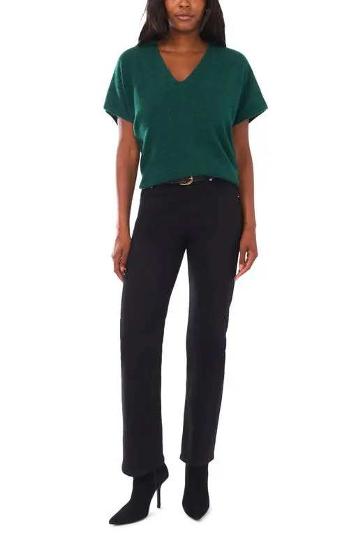 Vince Camuto V-neck Short Sleeve Boxy Sweater