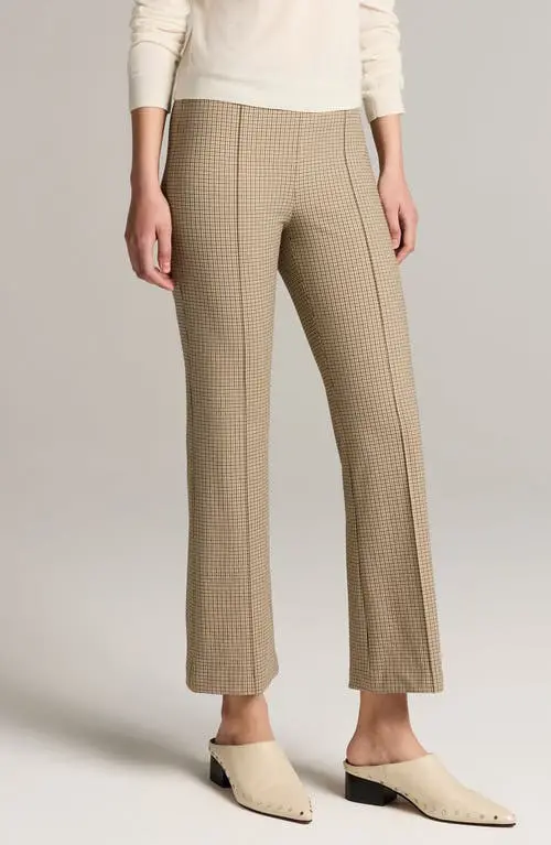 Vince Mid Rise Crop Flare Plaid Pants