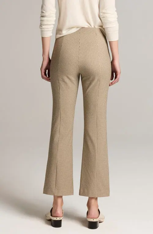 Vince Mid Rise Crop Flare Plaid Pants