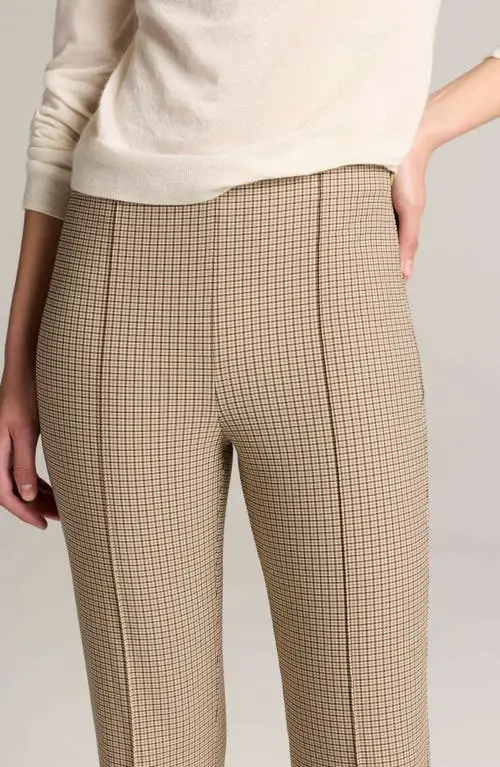 Vince Mid Rise Crop Flare Plaid Pants