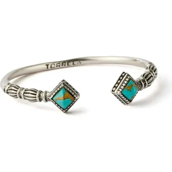 TORRELA Olimpo Silver Cuff With - Turquoise