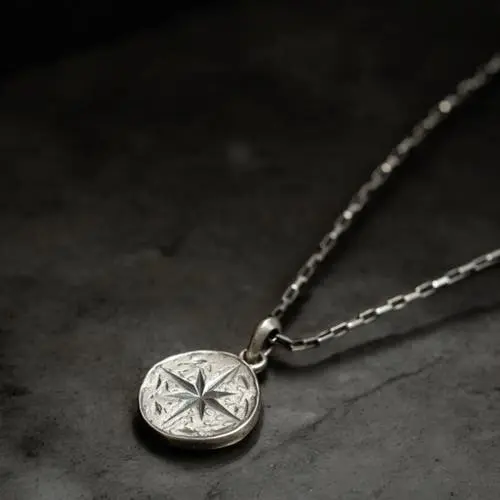 TORRELA Handcrafted Compass Pendant Necklace