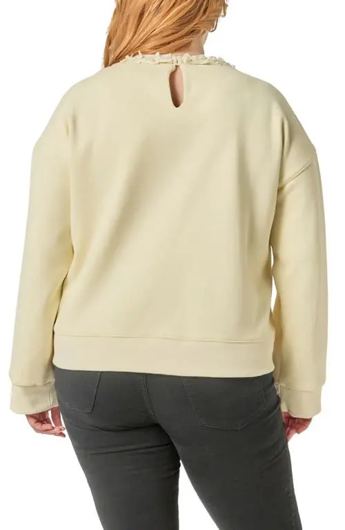 English Factory Beaded Ribbon Trim Sweatshirt