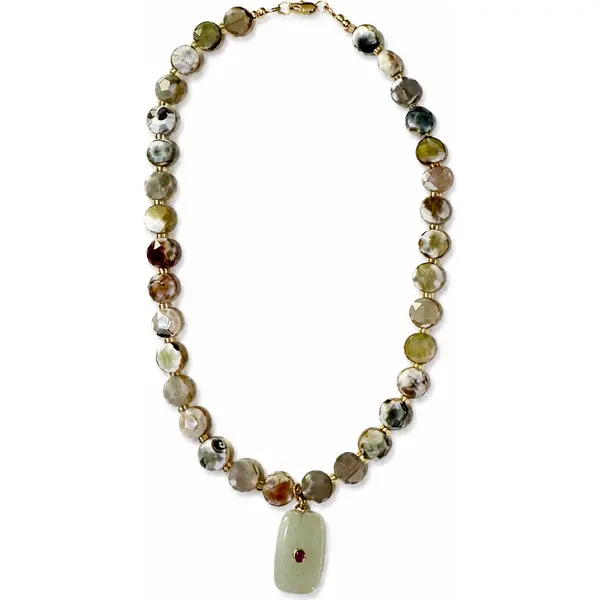 ADORN BY ALEXANDRA RILEY The Solenne Necklace - Olive Green