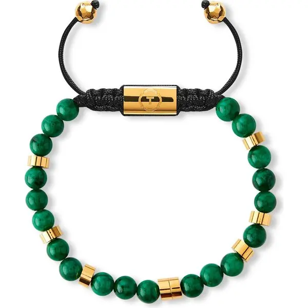 TORRELA Beaded Adjustable Bracelet With Stainless Steel Accents