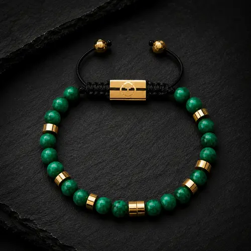 TORRELA Beaded Adjustable Bracelet With Stainless Steel Accents