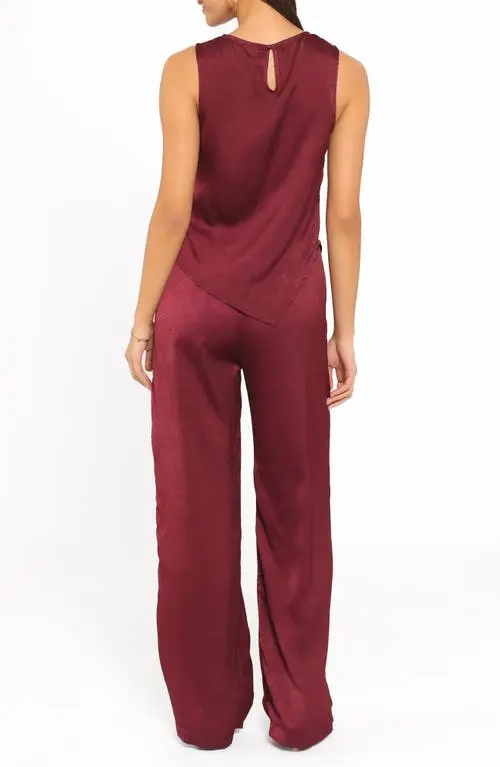 PETAL & PUP Lira Two-piece Set With Asymmetric Hem Top And Wide-leg Pants