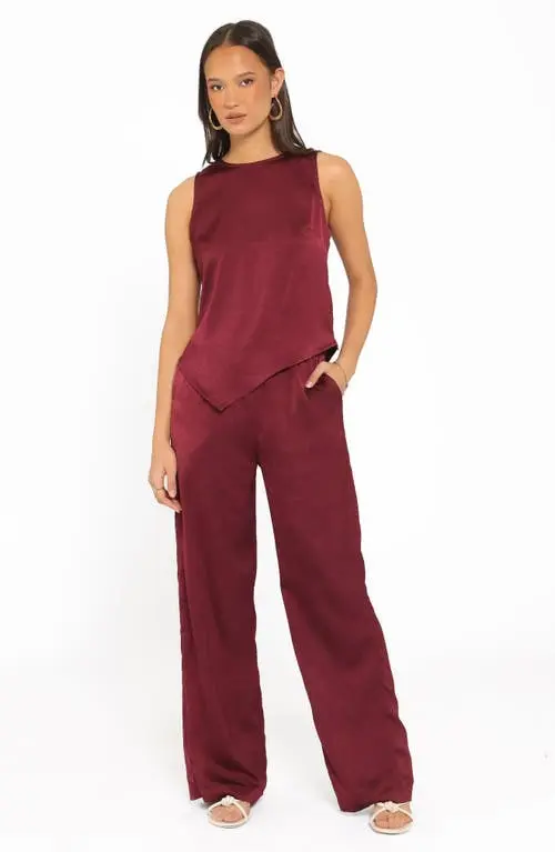 PETAL & PUP Lira Two-piece Set With Asymmetric Hem Top And Wide-leg Pants