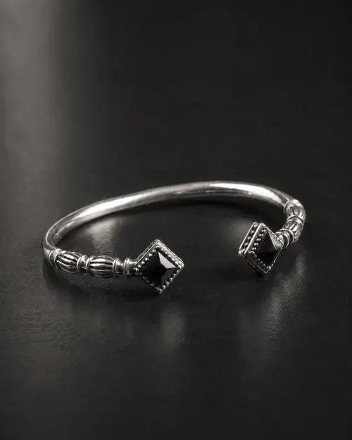 TORRELA Handcrafted Sterling Silver Cuff With Accents