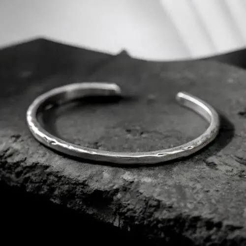 TORRELA Classic Slim Silver Cuff Bracelet