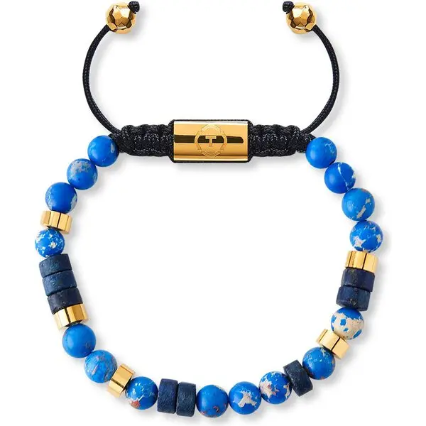 TORRELA Beaded Bracelet With Natural Stones And Stainless Steel Accents