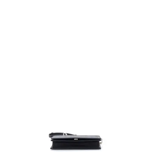 BVLGARI Logo Infinitum Chain Wallet Embossed Leather
