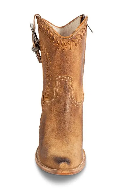 FREEBIRD Freya Leather Western Bootie - Cognac Suede