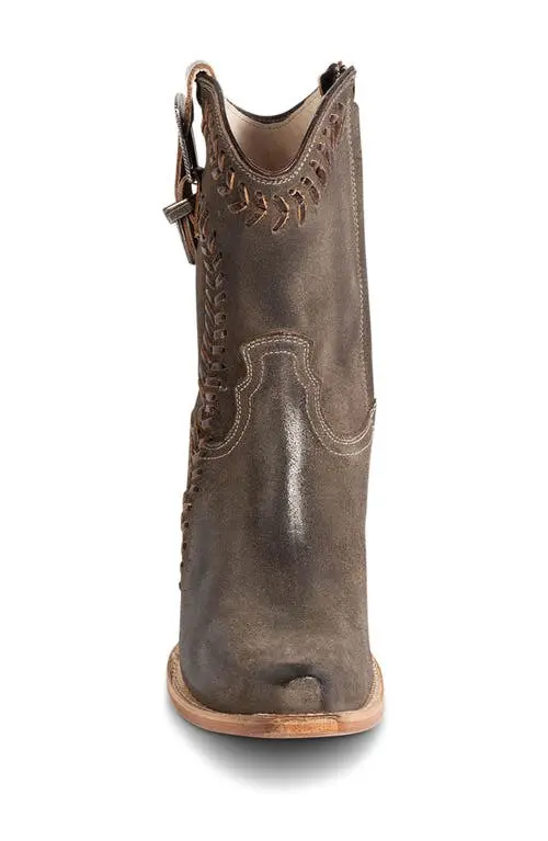 FREEBIRD Freya Leather Western Bootie - Grey Suede