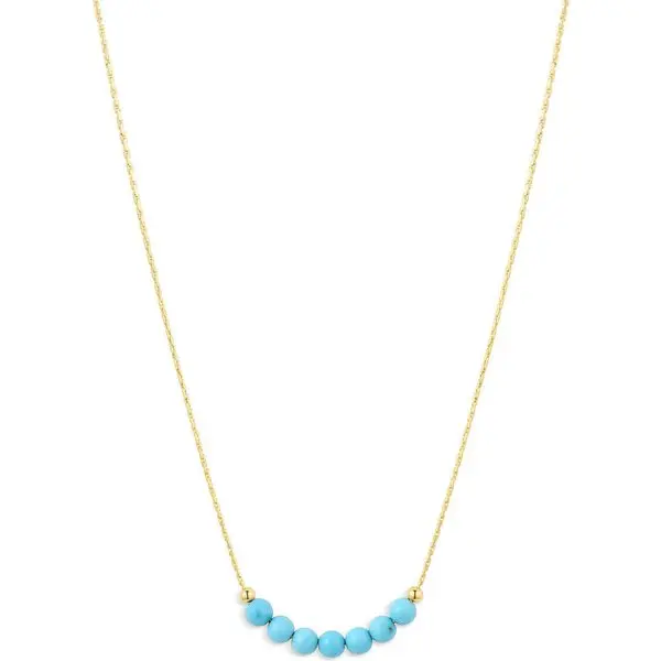 SET & STONES Turquoise Beaded Necklace - Gold