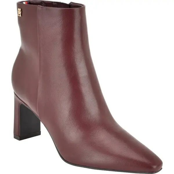 Tommy Hilfiger Eddey Ankle Boot - Burgundy