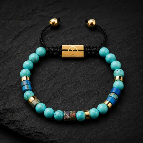 TORRELA Heishi Beaded Bracelet With Stainless Steel Accents