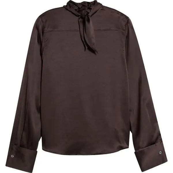 Staud Rhodes Long Sleeve Stretch Silk Top