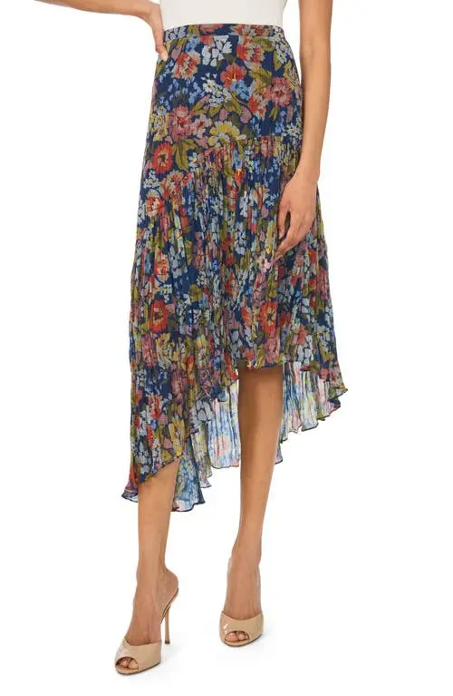 Vince Camuto Floral Asymmetric Ruffle Skirt