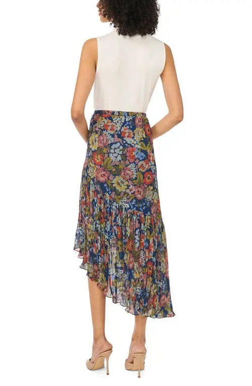 Vince Camuto Floral Asymmetric Ruffle Skirt