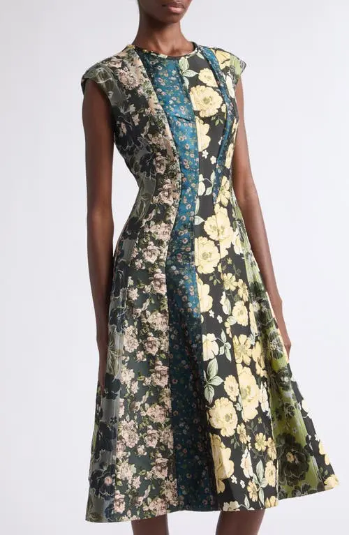 JASON WU Mixed Floral Jacquard Dress