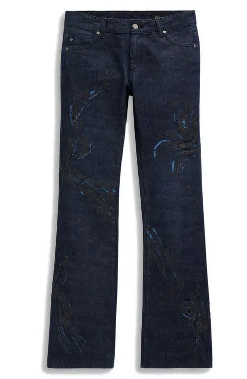 Ag Angel Embroidered Low Rise Bootcut Jeans