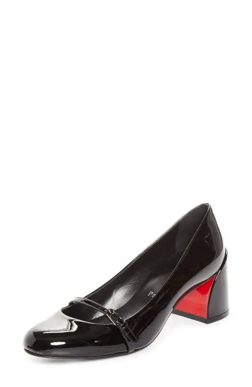 CHRISTIAN LOUBOUTIN Jane Nina Patent Leather Pump - B439 Black/black