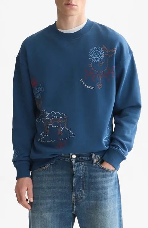 Scotch & Soda Embroidered Cotton Sweatshirt