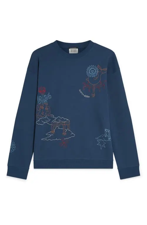 Scotch & Soda Embroidered Cotton Sweatshirt