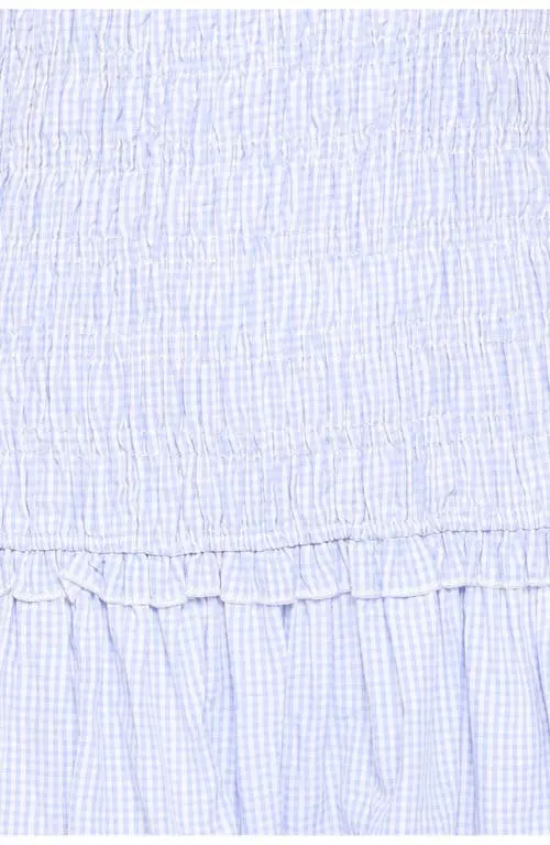 PETAL & PUP Kaelyn Gingham Smocked Mini Dress