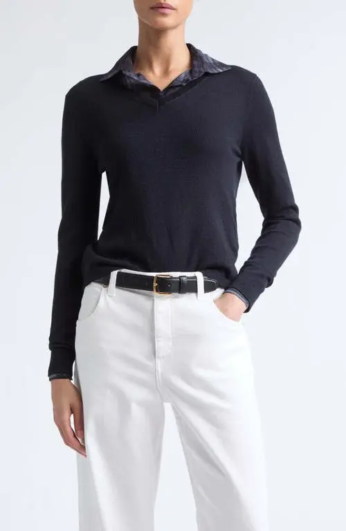 Eleventy Wool Blend V-neck Sweater - 11 Blue