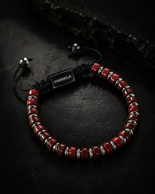 TORRELA Heishi Beaded Bracelet With Stainless Steel Accents