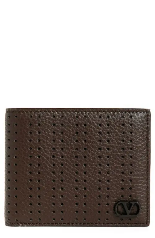 Valentino Garavani Vlogo Signature Bifold Perforated Leather Wallet