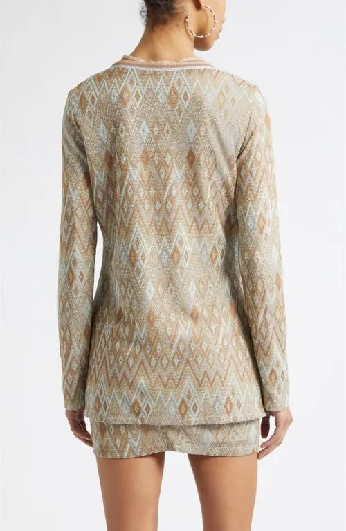Ramy Brook Mckenna Diamond Jacquard Cardigan