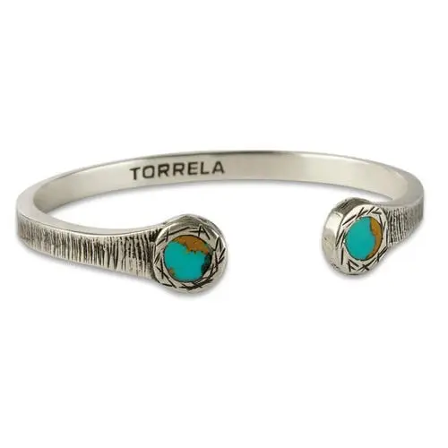 TORRELA Avalon Sterling Silver Cuff With Accents - Turquoise