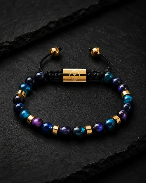 TORRELA Blue Tiger Eye Beaded Bracelet