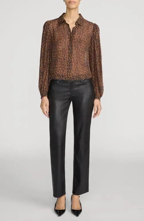 FRAME Leather Cigarette Straight Leg Pants