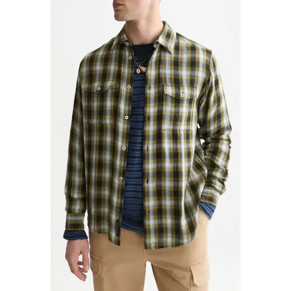 Scotch & Soda Relaxed Fit Plaid Double Face Cotton Button-up Shirt