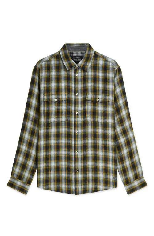 Scotch & Soda Relaxed Fit Plaid Double Face Cotton Button-up Shirt