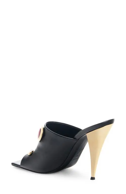 Givenchy Jeweled Square Toe Leather Sandal