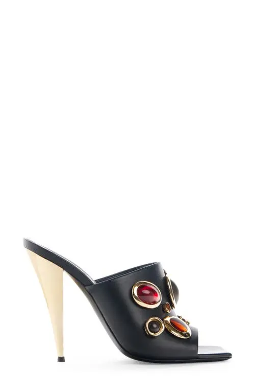Givenchy Jeweled Square Toe Leather Sandal