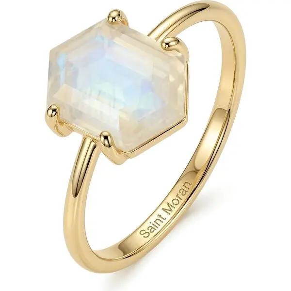 ST. MORAN Moonstone Hexagon Ring