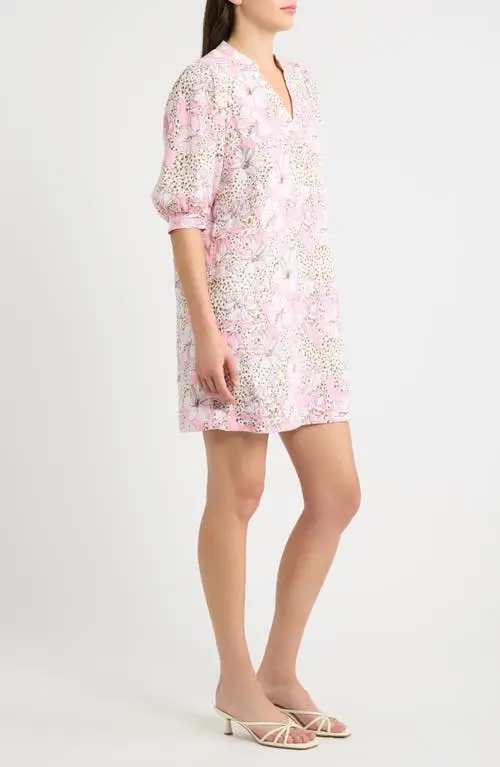 Lilly Pulitzer® Mialeigh Linen Split Neck Puff Sleeve Dress